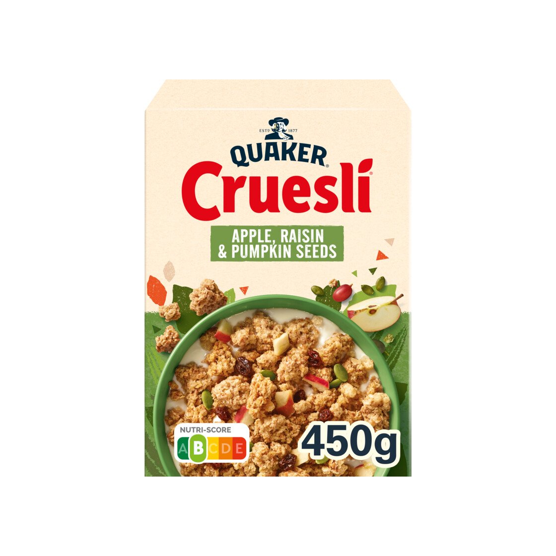 Quaker Cruesli Apfel, Rosine, Kürbiskerne I das Original I hollandshop
